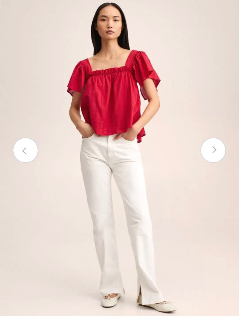 Mango Red Top, Women's Fashion, Tops, Blouses on Carousell