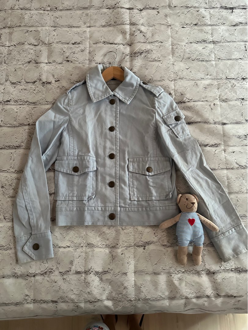 Marc Jacobs light blue twill jacket, Women's Fashion, Coats, Jackets ...