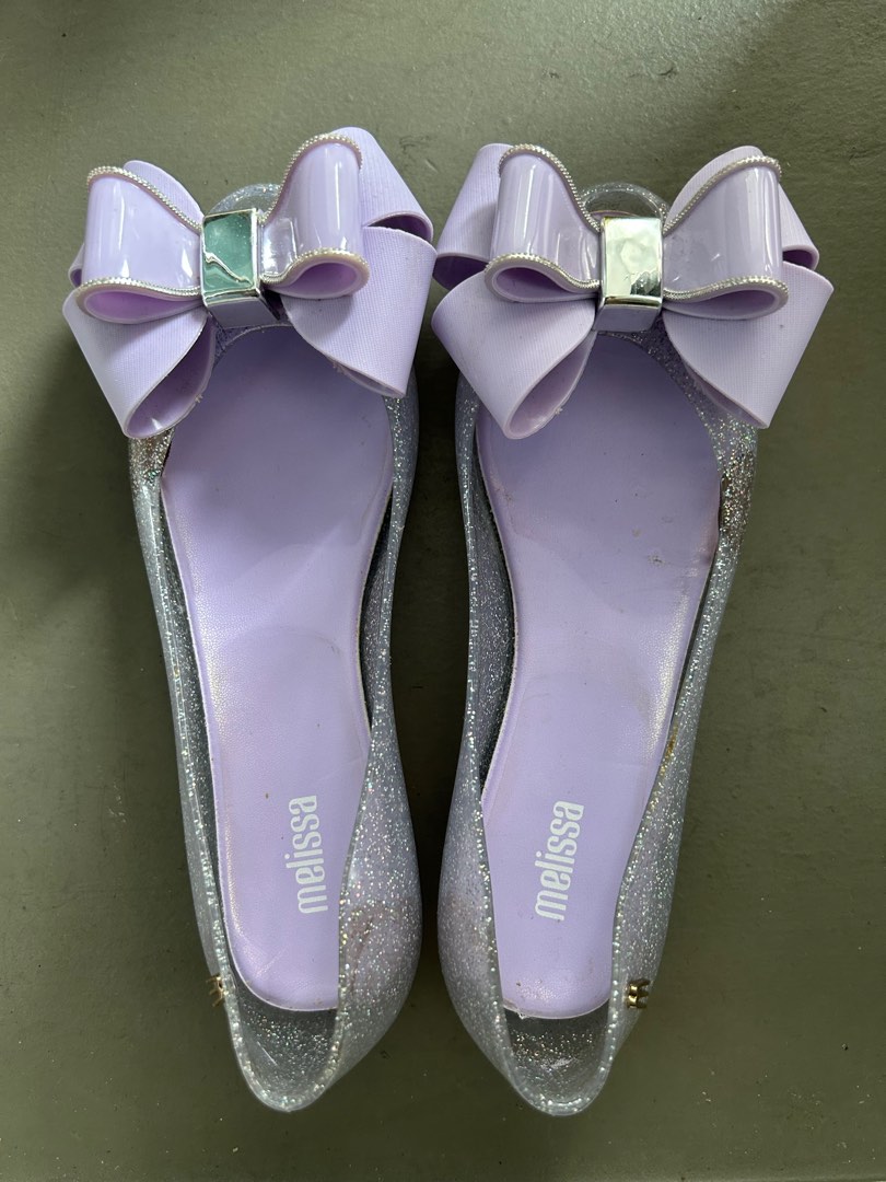 Melissa Flats Lilac Bow, Women's Fashion, Footwear, Flats on Carousell