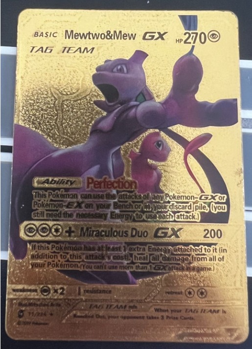 Mewtwo&mew GX Gold Foil, Hobbies & Toys, Memorabilia & Collectibles ...