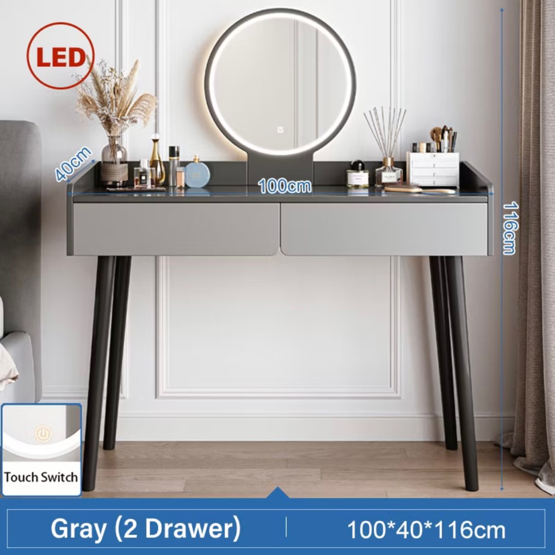 Minimalist LED Vanity Table | Modern Makeup Dressing Table With LED ...