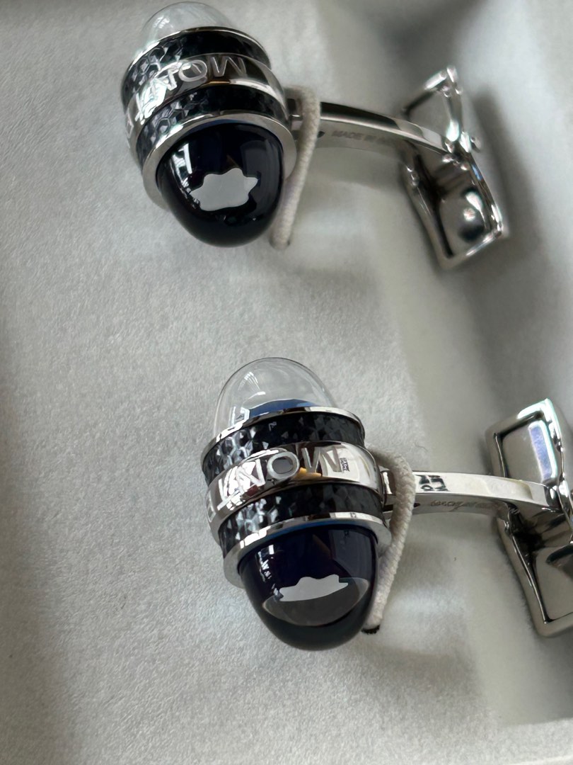 Mont Blanc StarWalker Cufflinks Steel & Lacquer, Men's Fashion, Watches ...