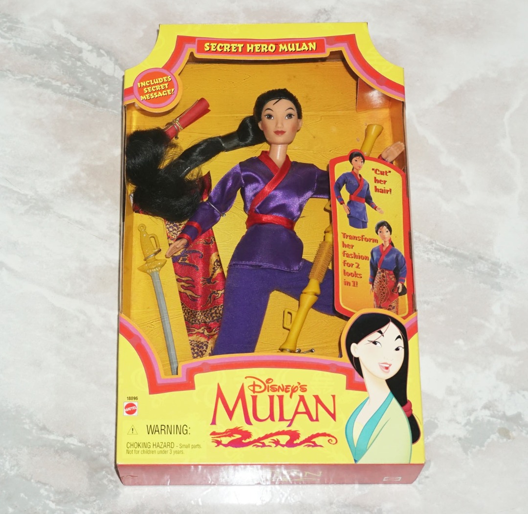 Mulan Secret Hero 12" Action Doll 1997 Disney Movie Mattel Toys Cut Her ...