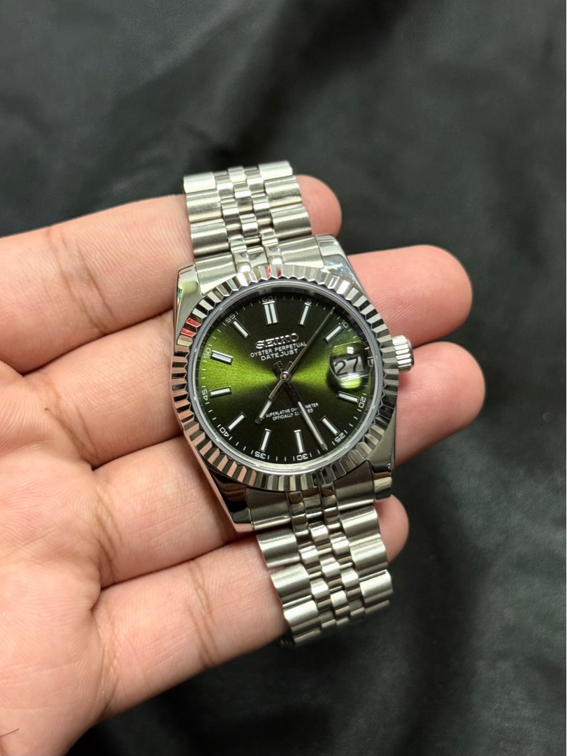 (preorder) Seiko Olive Green Datejust Mod 36mm, Men's Fashion, Watches ...