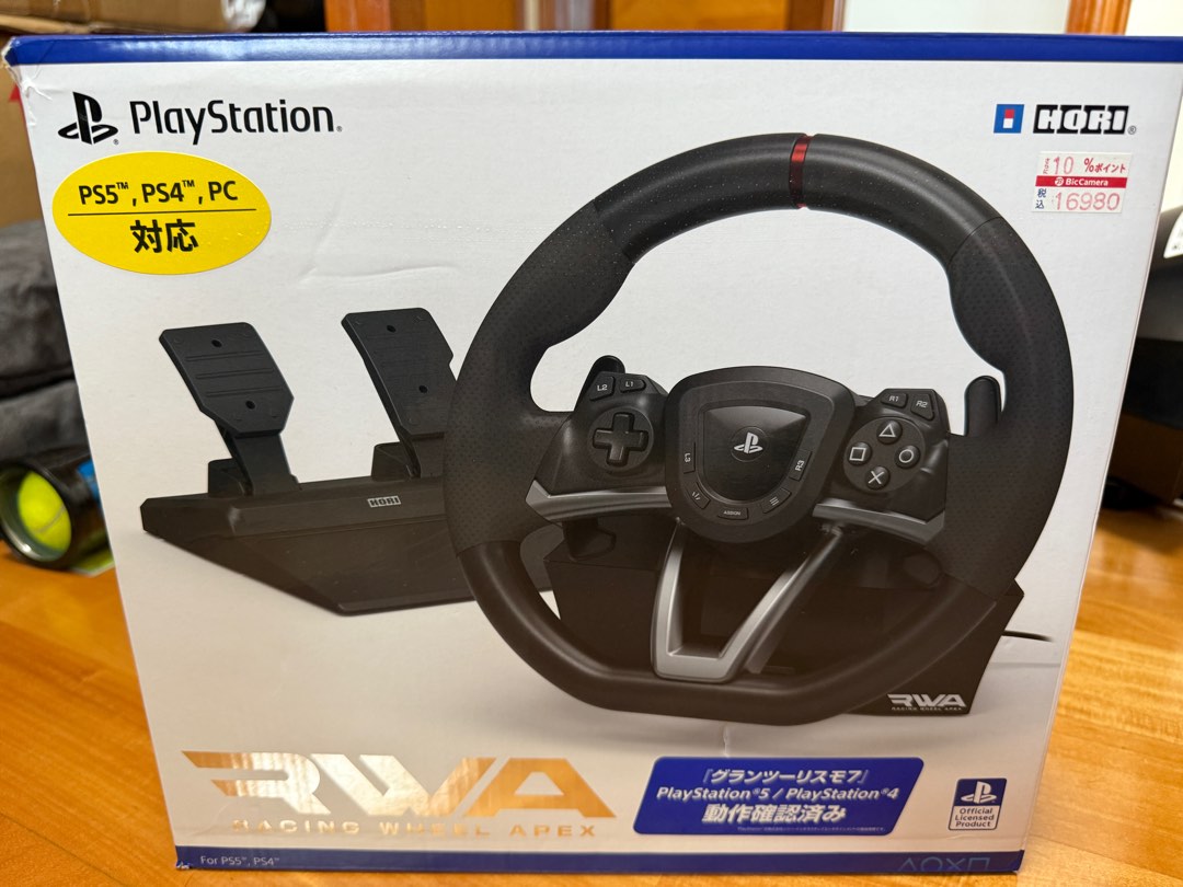 PlayStation HORI RWA racing wheel Apex 日版, 電子遊戲, 遊戲機配件, 手掣 - Carousell
