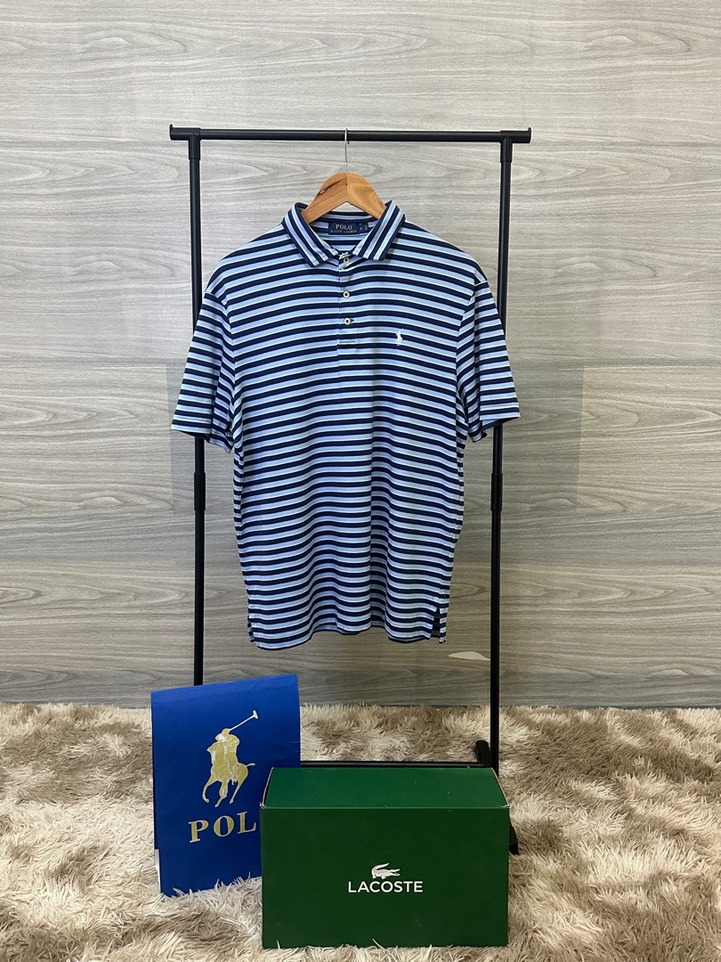 Ralph lauren stripes white with navy blue & powder blue combination ...