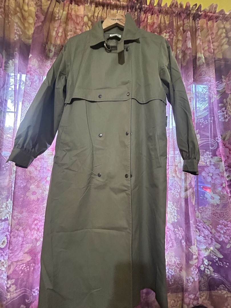 Ramowear 90s Vintage Double Breasted Dark Olive Trench Coat, Women's Fashion, Coats, Jackets and ...