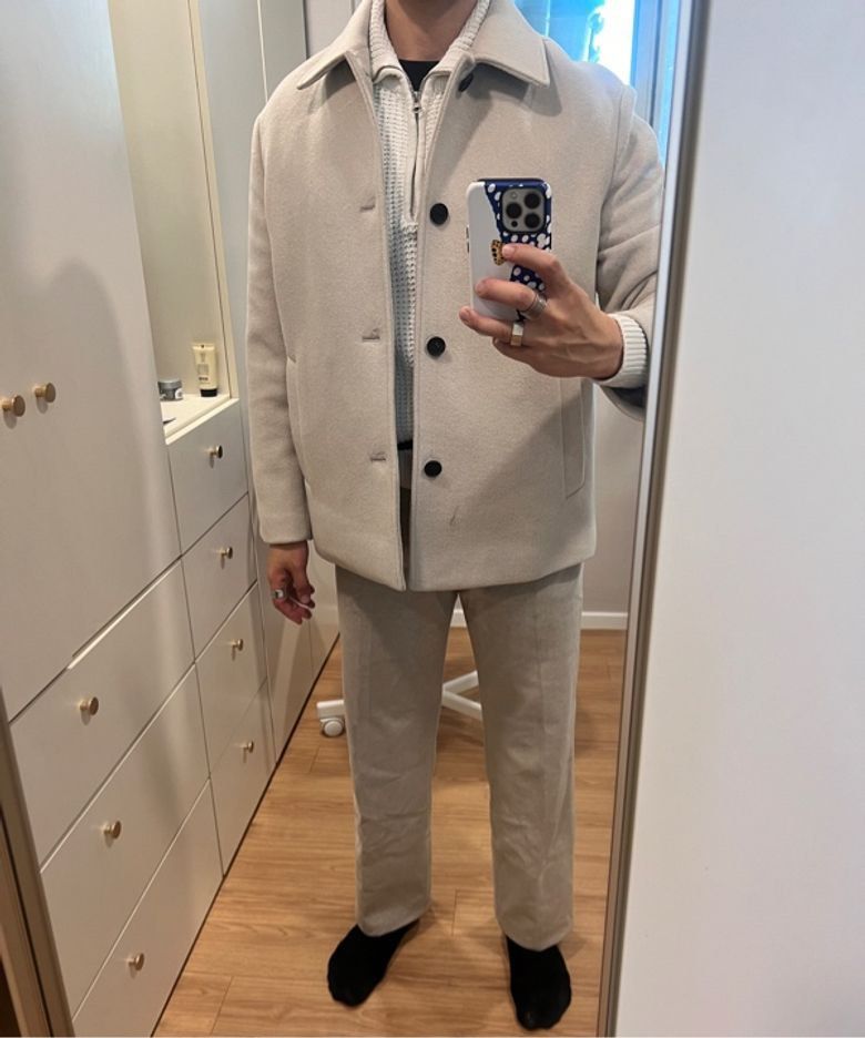 Rare!! Premium tebal Long outer jacket turtleneck vest blazer smart ...