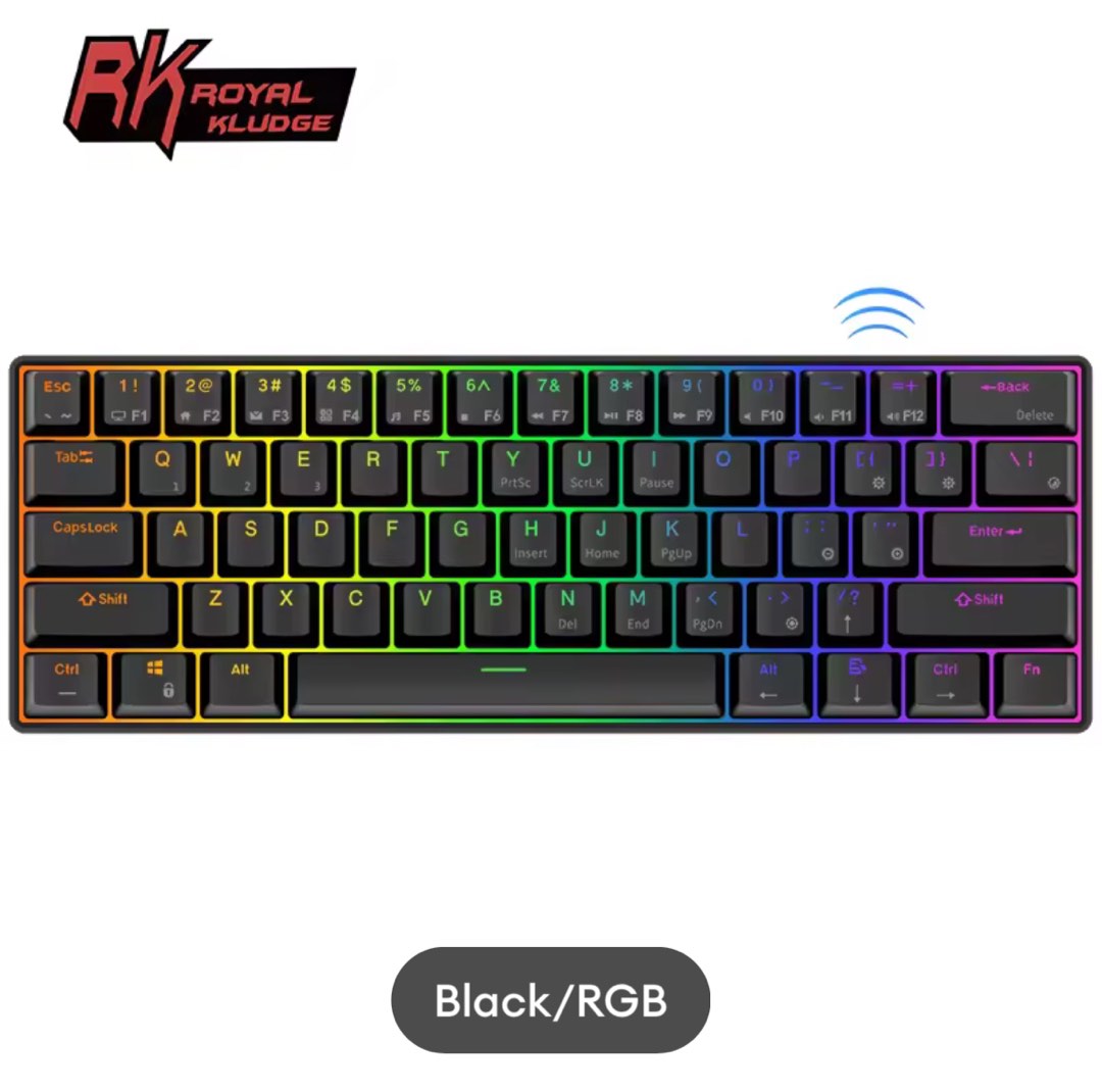 RK61 Royal Kludge Bluetooth 5.0 & USB C Dual Mode RGB Backlit Mechanical Keyboard, Computers ...
