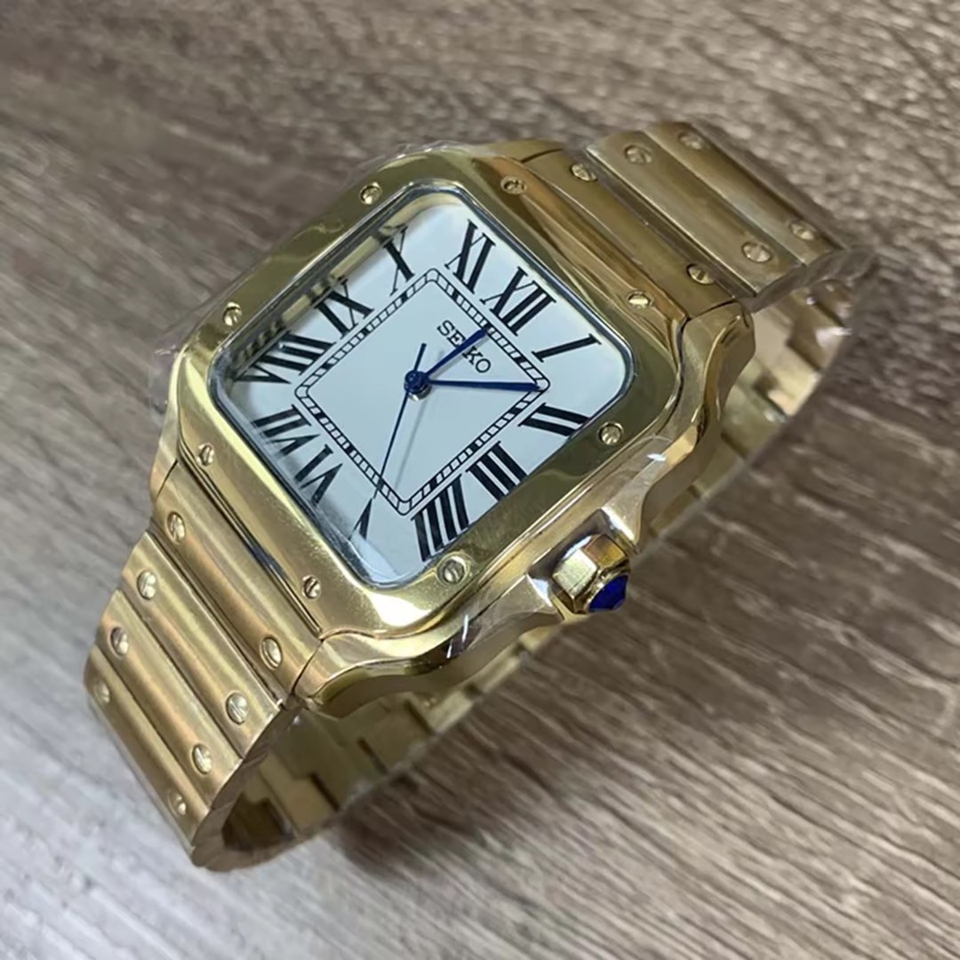Seiko Mod Cartier Santos, Men's Fashion, Watches & Accessories, Watches ...