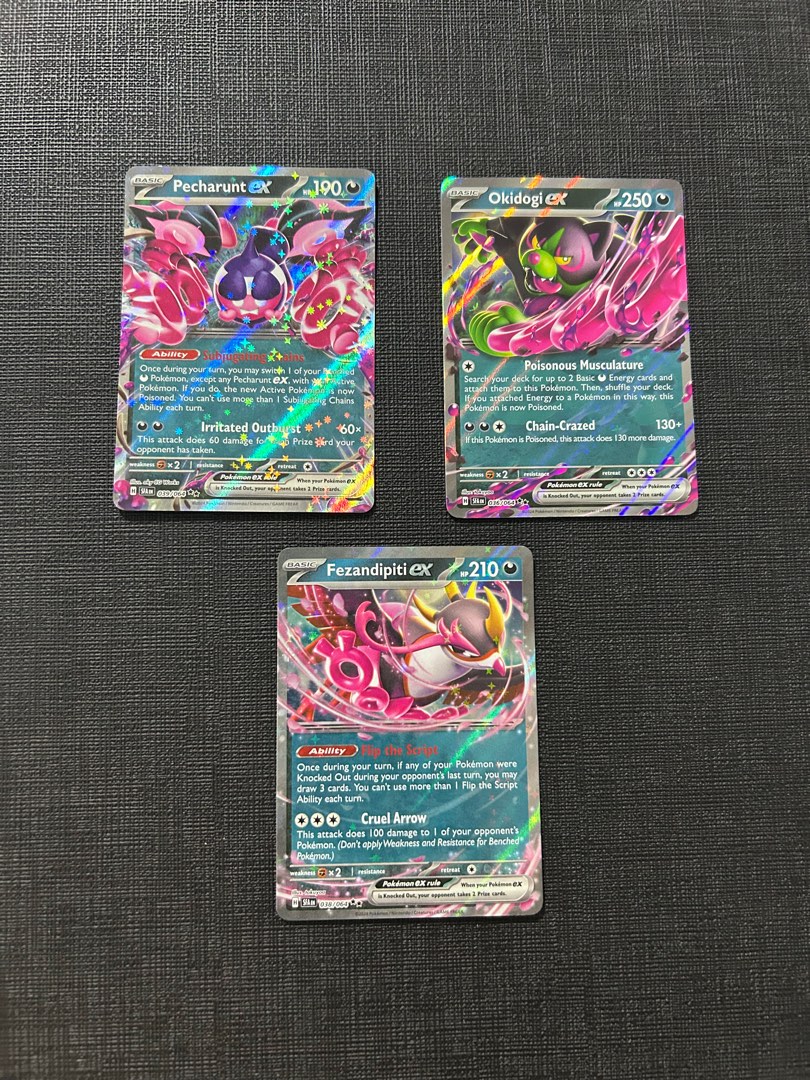 Set of 3 shrouded Fable Pencharunt/Fezandipiti/Okidogi, Hobbies & Toys ...