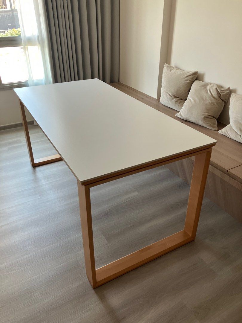 Sintered stone Scandinavian solid beech wood dining table Nordic , Furniture & Home Living ...