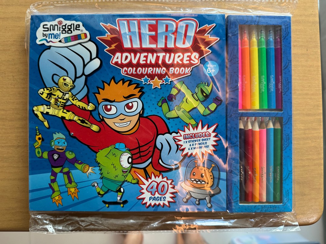 Smiggle Hero Adventures Colouring Book, Hobbies & Toys, Books ...