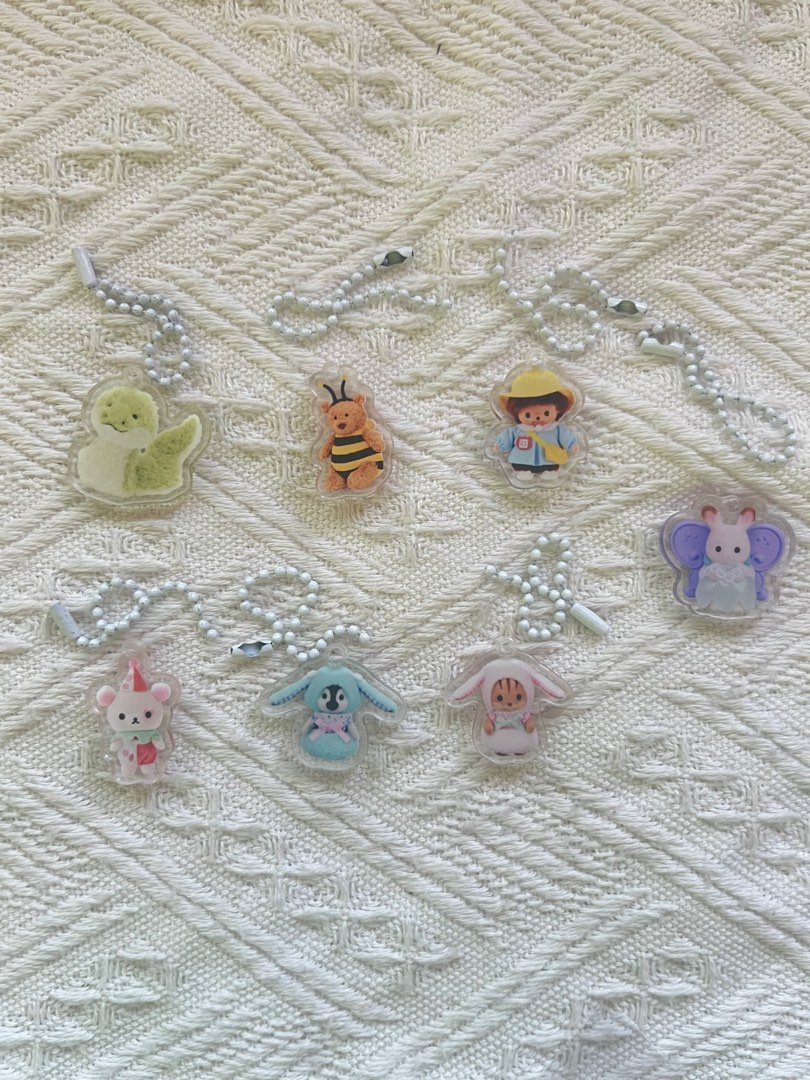 Sylvanian Family Monchichi Jellycat Rilakkuma Acrylic Keychain, Hobbies ...