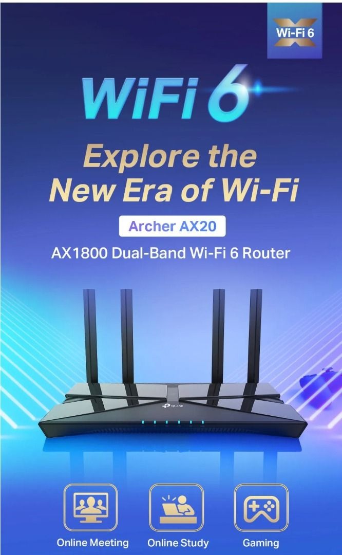 TP-Link Dual-Band Super-Fast Wi-Fi 6 Archer AX20 AX1800 Router (Works ...