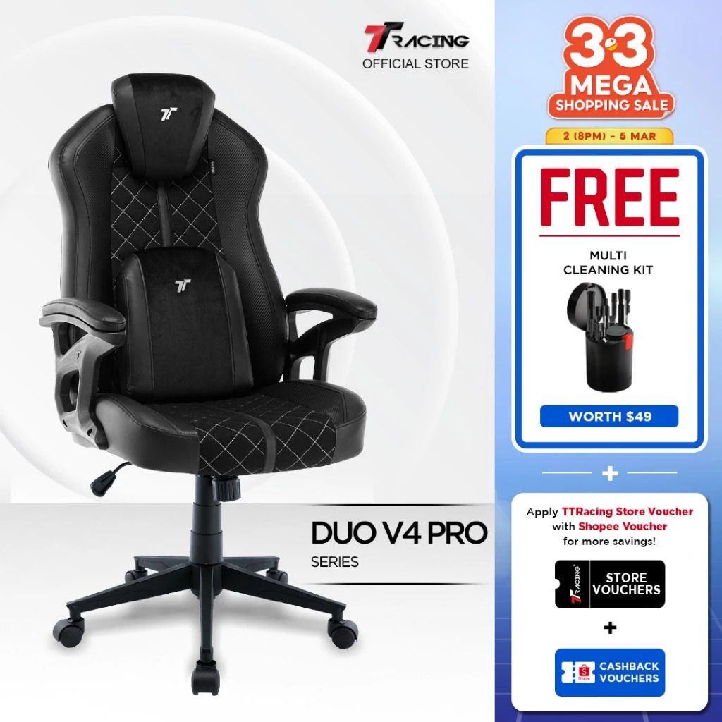 TTRacing Duo V3 Duo V4 Pro Gaming Chair Ergonomic Home Office Chair - 2 ...