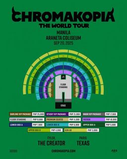 Mask VIP Standing Package Tyler The Creator Chromakopia World Tour in ...