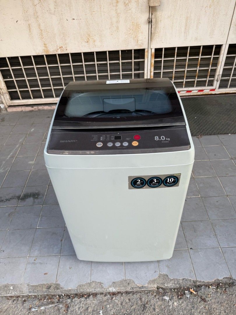 Used Sharp top load washer 8.0kg, washing machine mesin basuh fully ...