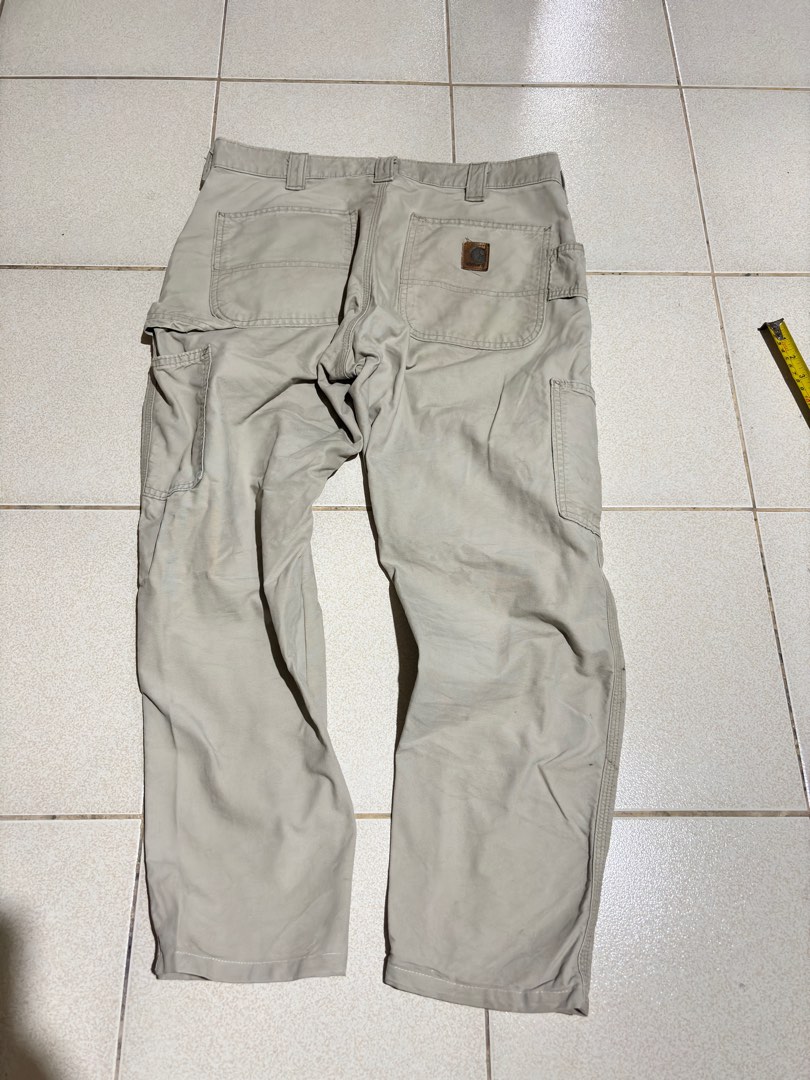 Vinrage Carhartt leather patch carpenter pants, Men's Fashion, Bottoms, Jeans on Carousell