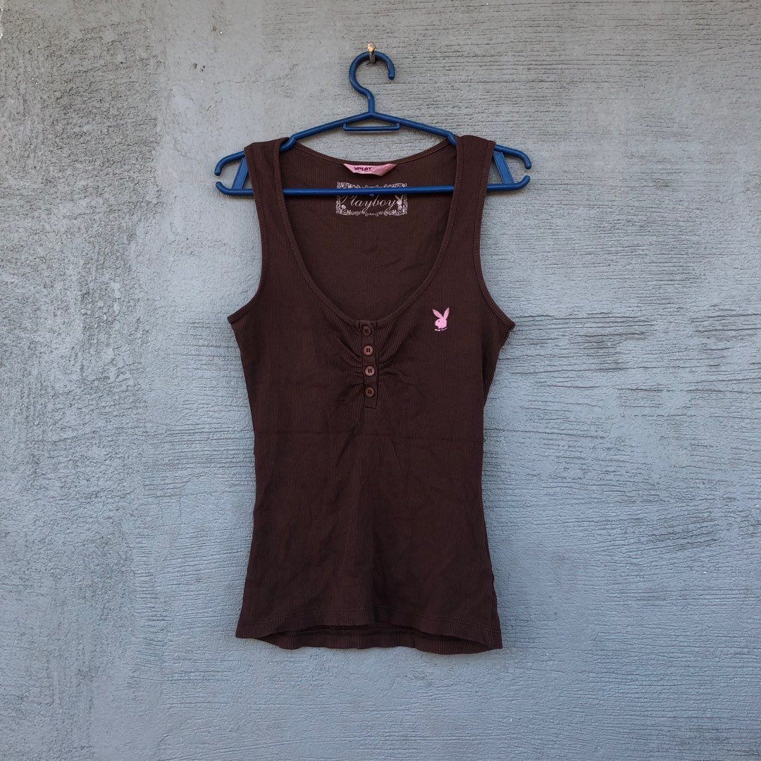 Vintage Playboy tank top, Women's Fashion, Tops, Sleeveless on Carousell