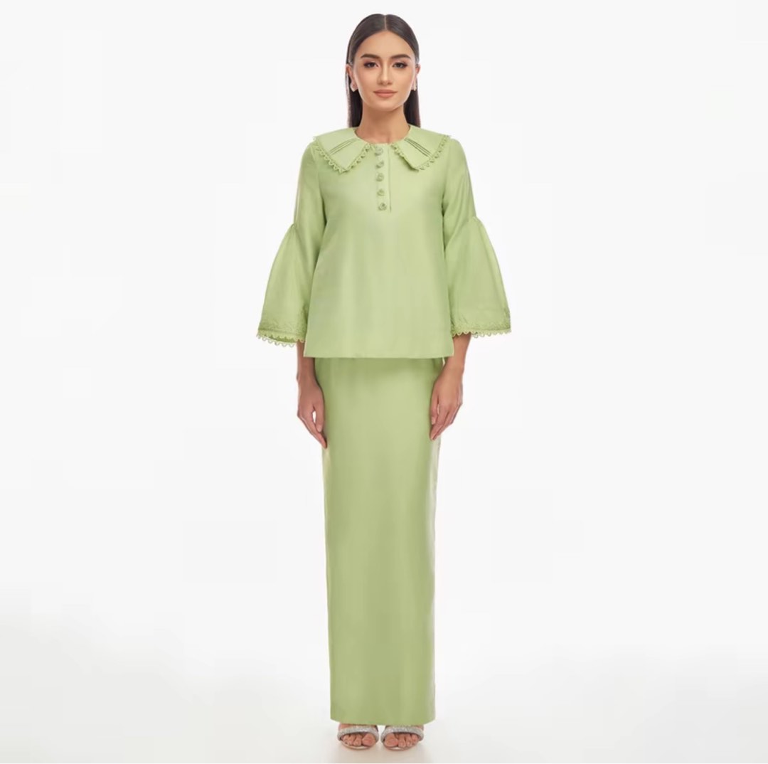 Wanzar Stasia Kurung Pistachio Size S, Women's Fashion, Muslimah ...