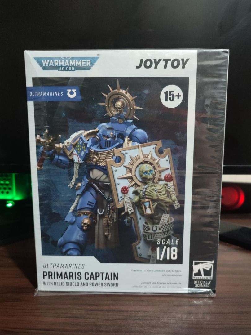 WARHAMMER JOYTOY PRIMARIS CAPTAIN WITH RELIC SHIELD BACK IN BOX ...