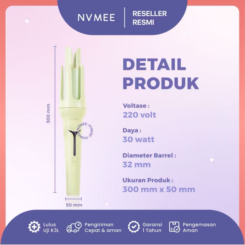 [WITH BOX] Nvmee CatokanTaurus Curly Otomatis 32 mm not Babyliss ...