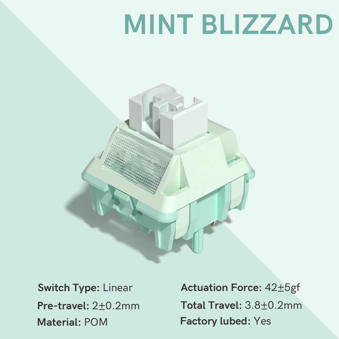 womier mint blizzard linear keyboard switches, Computers & Tech, Parts ...