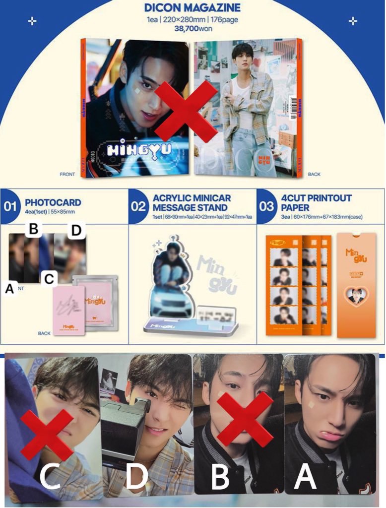 WTS DICON SEVENTEEN MINGYU A TYPE PC 4CUT ACRYLIC MESSAGE STAND ...