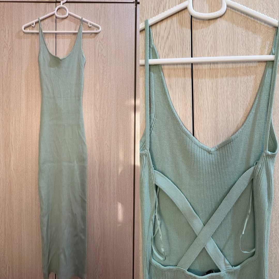 ZARA - Ribbed backless dress, Women's Fashion, Dresses & Sets, Dresses ...