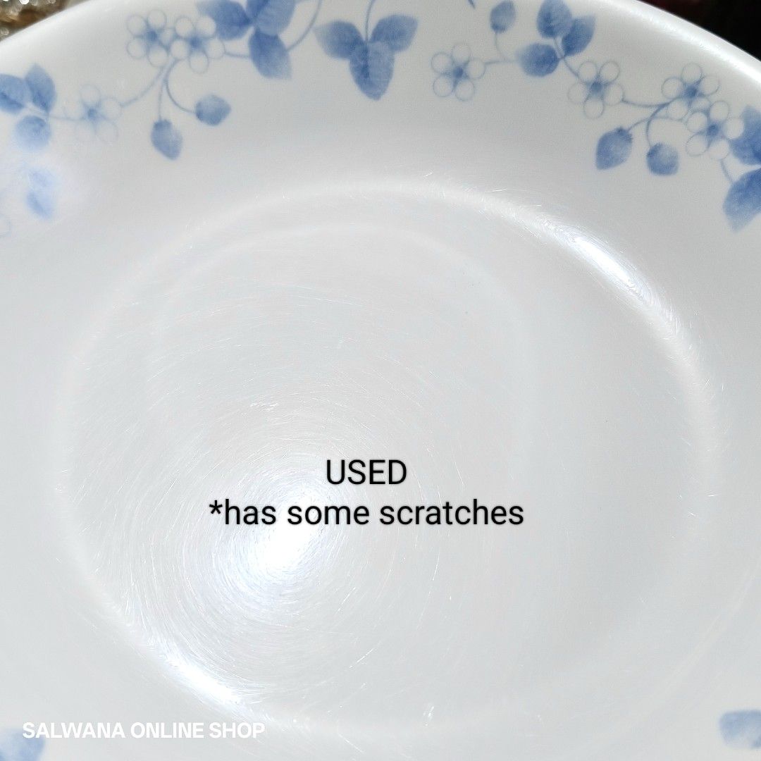 8.5" CORELLE BLUE STRAWBERRY MICROWAVABLE DEEP PLATE • Japan Surplus ...