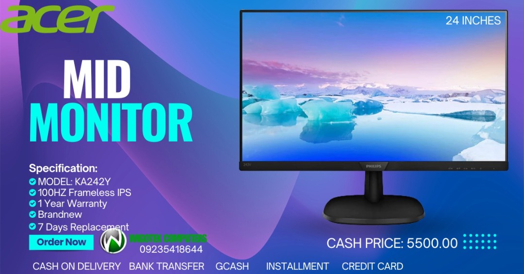 ACER MID MONITOR 24 INCH, Computers & Tech, Parts & Accessories ...