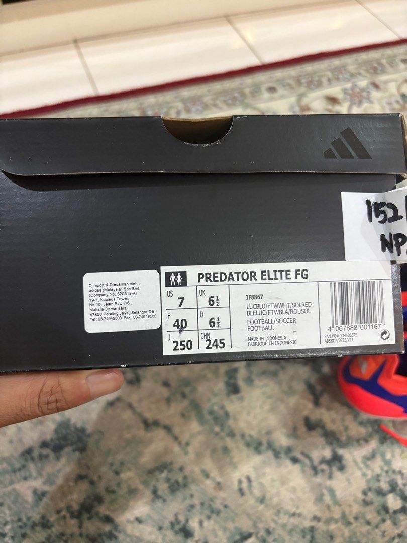 Adidas Predator 1st Grade Elite FG Blue Samurai, Men's Fashion ...