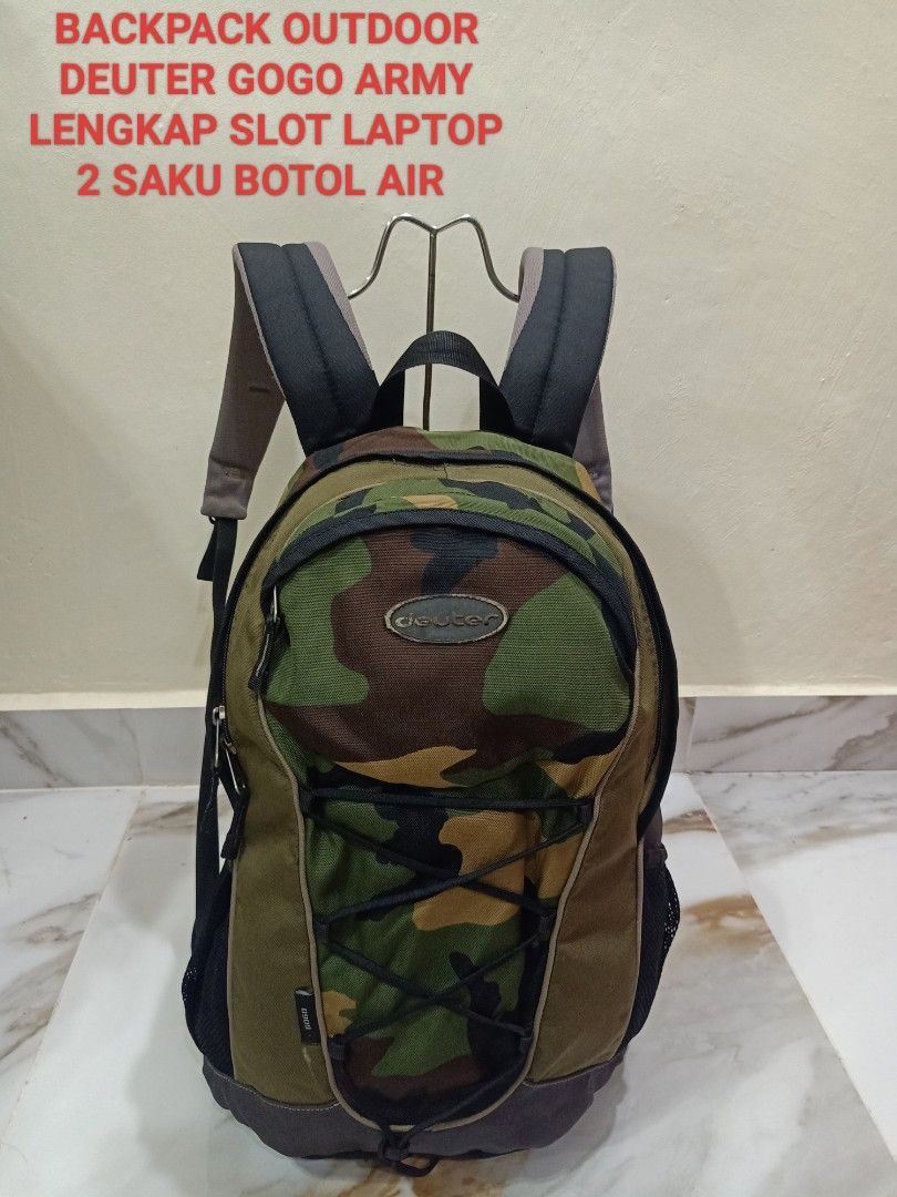 BACKPACK OUTDOOR DEUTER GOGO ARMY MILITARY WATERPROOF LENGKAP DENGAN ...