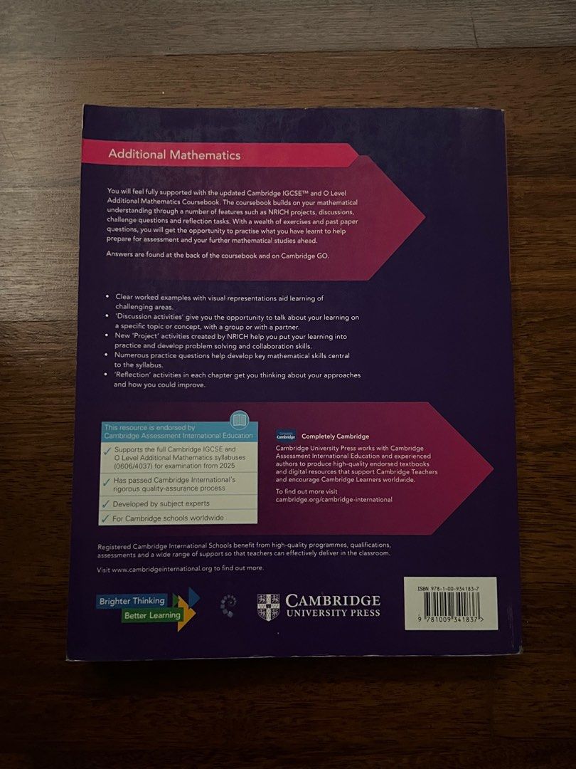 Cambridge Igcse And O Level Additional Mathematics Coursebook 3rd Edition Hobbies And Toys