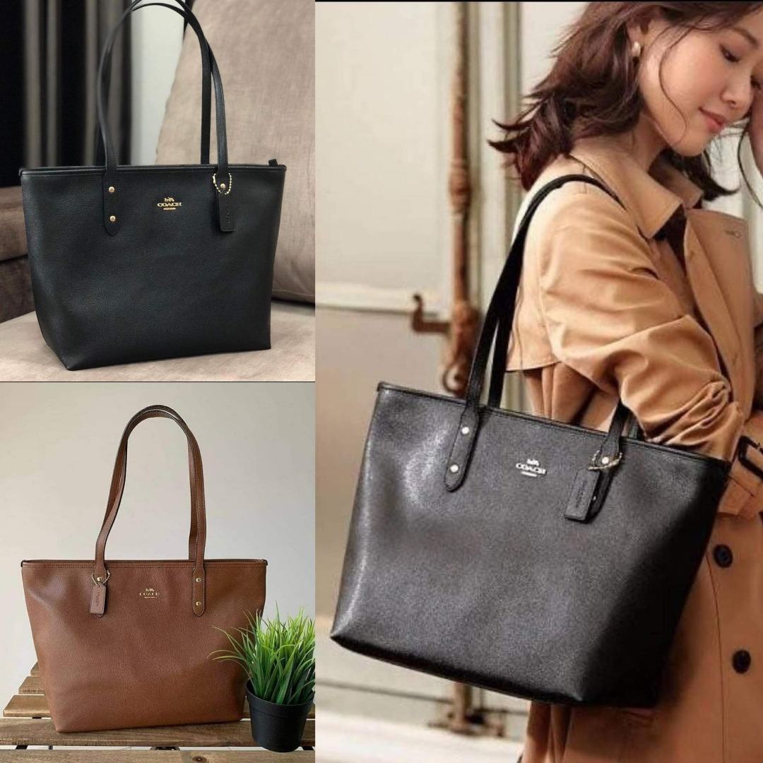 Coach F58846 City Zip Top Closure Tote Bag in Crossgrain Leather ...