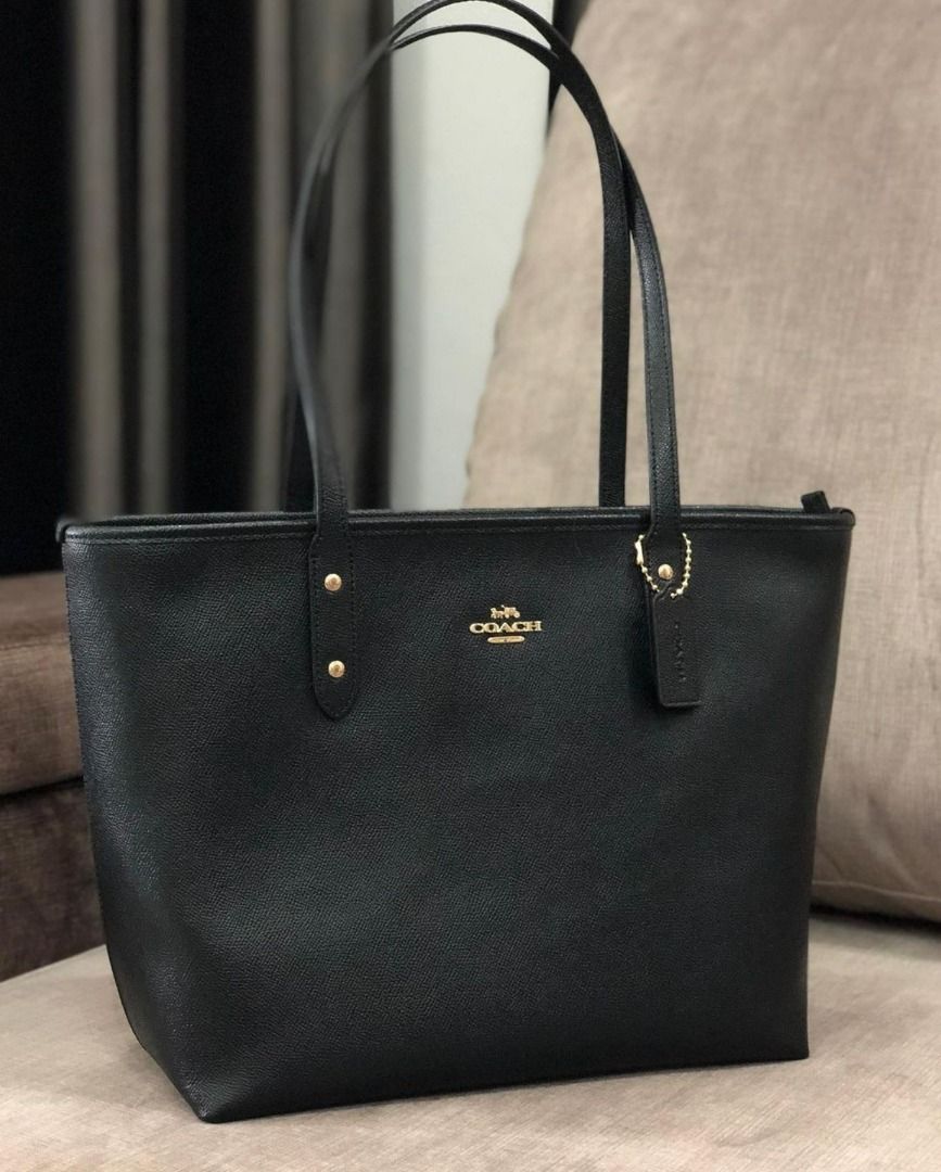 Coach F58846 City Zip Top Closure Tote Bag in Crossgrain Leather ...