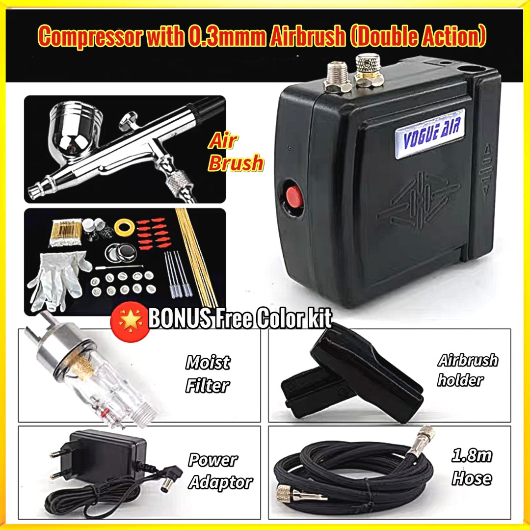 Compressor airbrush airbrushing set, Hobbies & Toys, Stationery & Craft ...