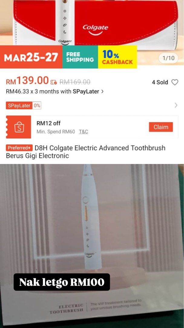 D8H Colgate Electric Advanced Toothbrush, Beauty & Personal Care, Oral Care on Carousell