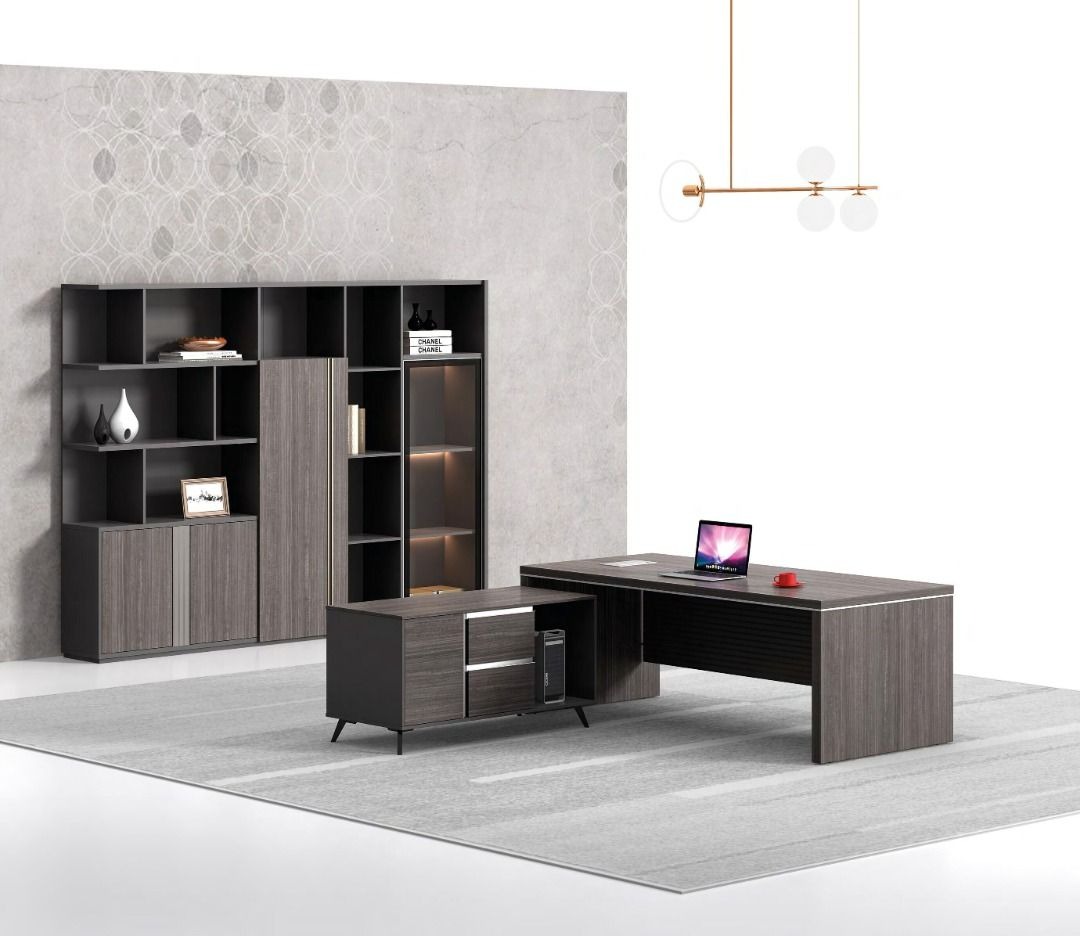 DT B813 Director Table w L Shape Cabinet, Executive Table Office Table ...