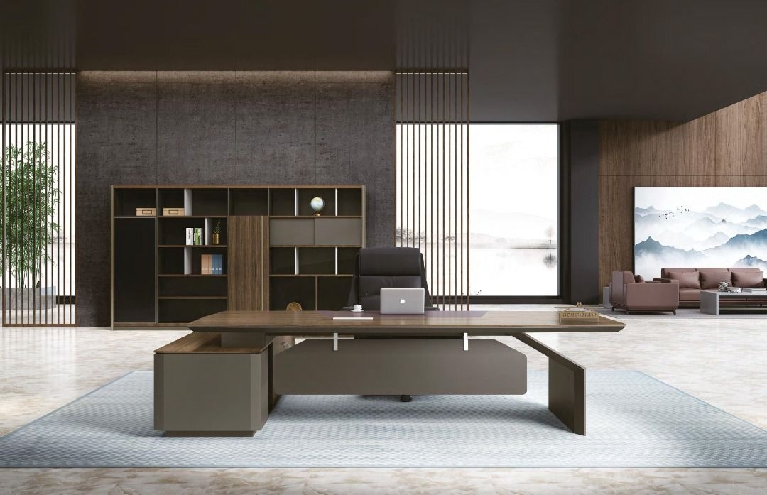 DT B816 Director Table w L Shape Cabinet, Executive Table Office Table ...