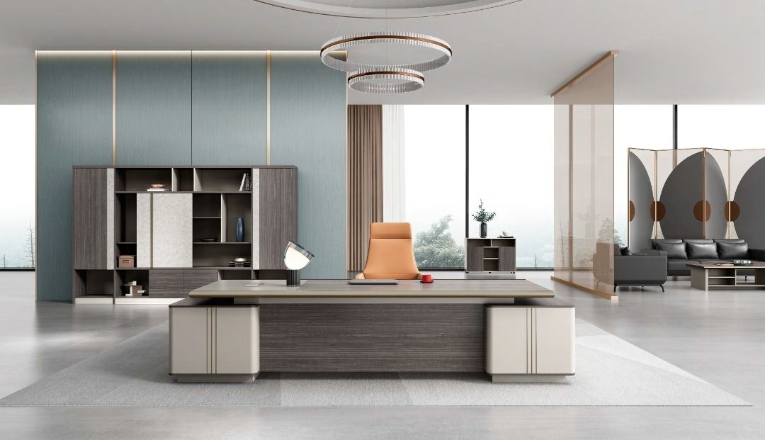 DT B910 Director Table w L Shape Cabinet, Executive Table Office Table ...