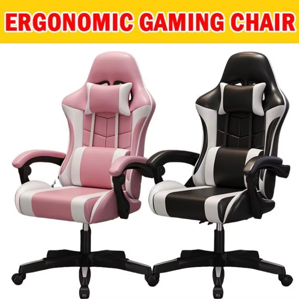 Ergonomic Gaming Chair With Armrests | Adjustable Racing Style Gaming ...