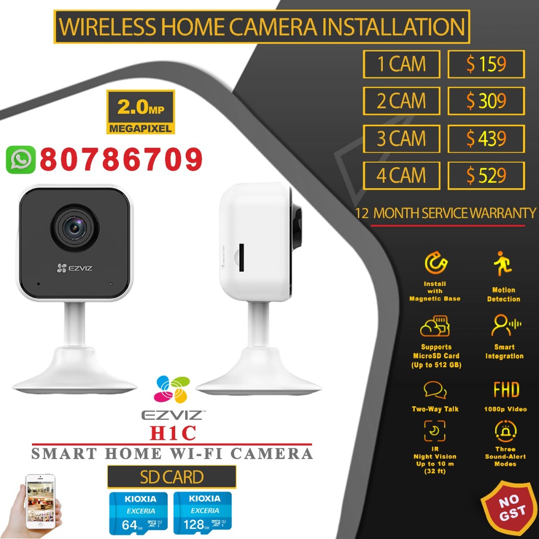 Ezviz- Wifi IP Fixed Camera System Installation for Home & Office Packages | Hikvision | Dahua ...