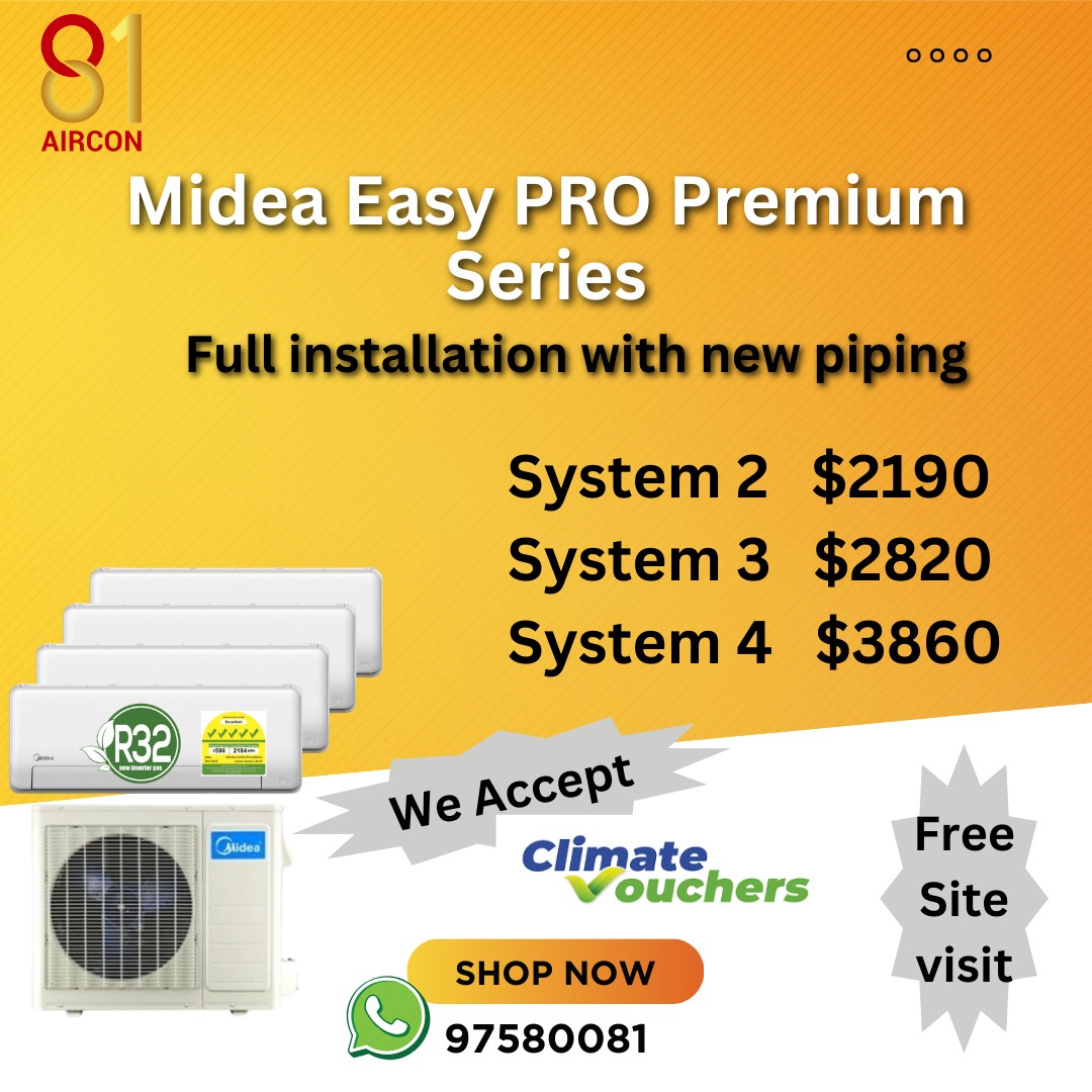 Full installation Midea system 2/ system 3/ system 4 aircon with new ...