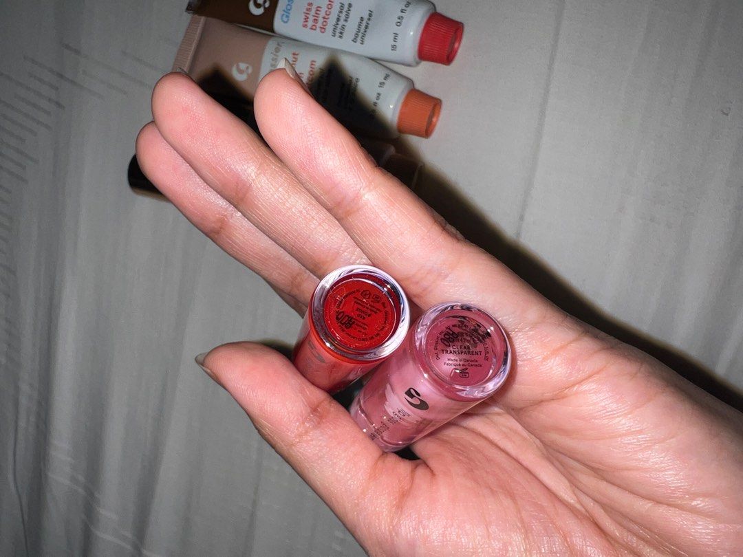 glossier, charlotte tilbury, huda beauty makeup lipbalms lipstick raya ...