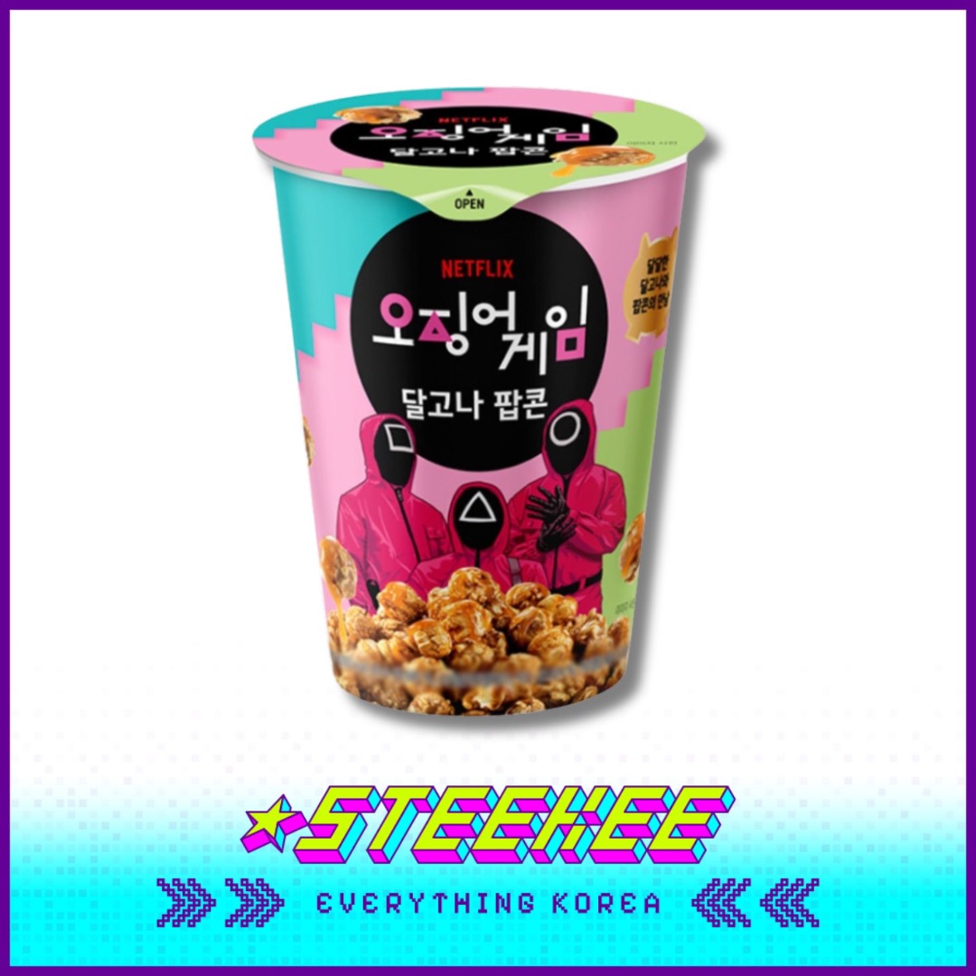 GS25 Netflix Squid Game Dalgona Popcorn Cup 80g by Steekee Korea 3038, Food & Drinks, Packaged ...