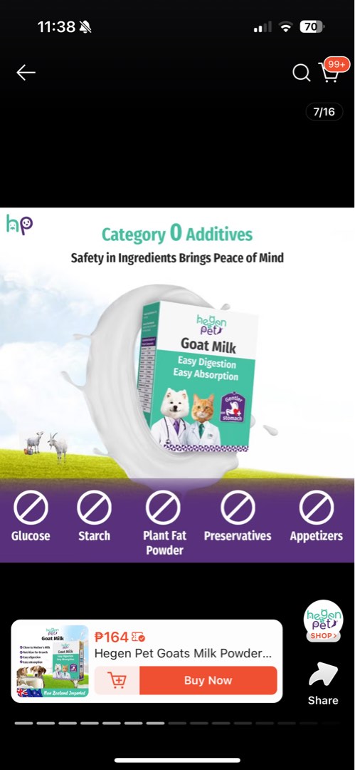 Hegen Pet Goats Milk Powder For Nutrition Supplement Appetite Booster ...