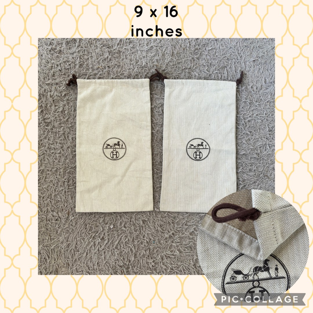 Hermes Pair Shoe Dust Bag 9x16", Luxury, Sneakers & Footwear on Carousell