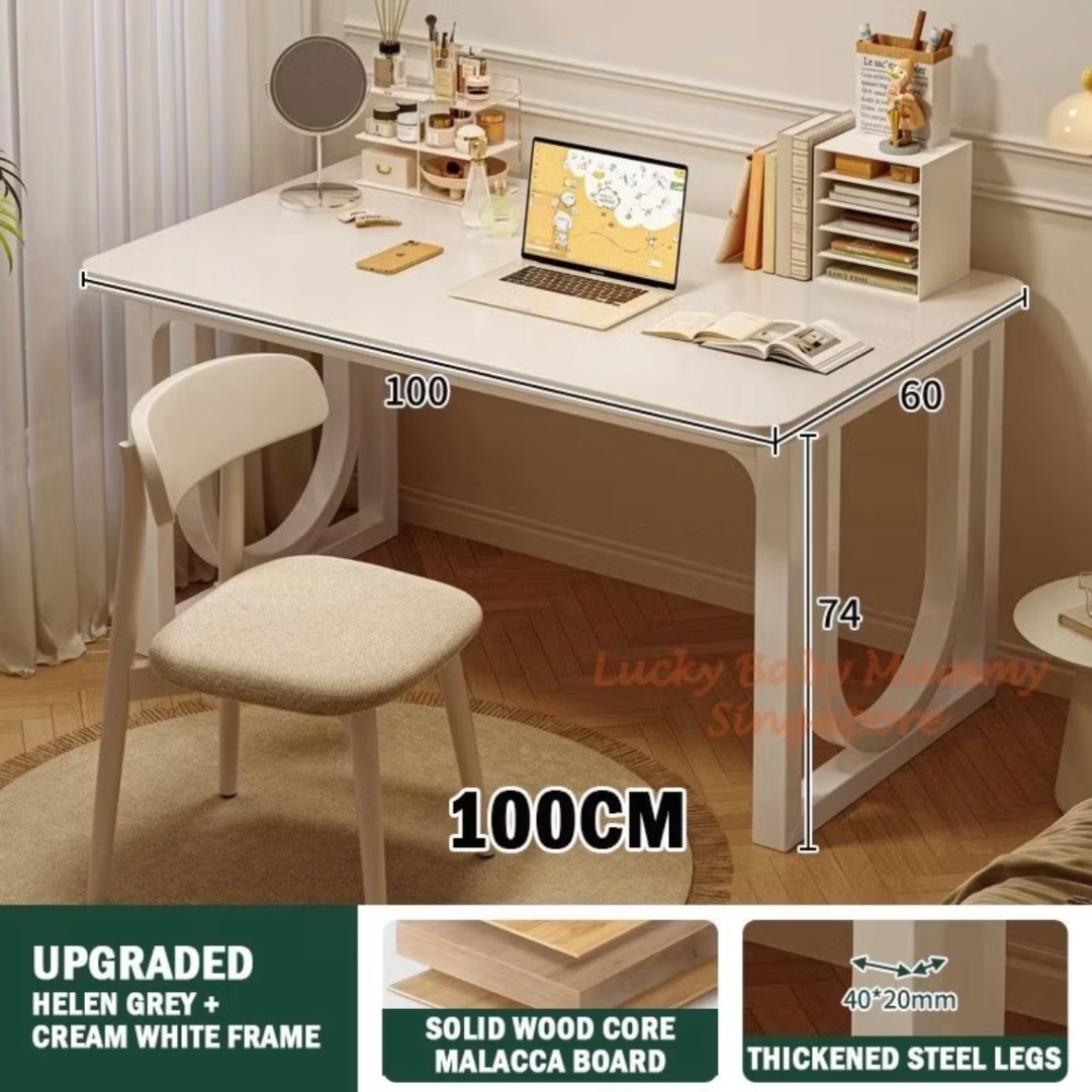 Home Office Writing Desk | Spacious Study Table With Steel Legs ...